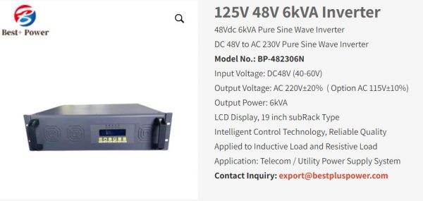 125V 48V 6kVA Inverter Factory - Manufacturer Rectifier Battery Charger ...